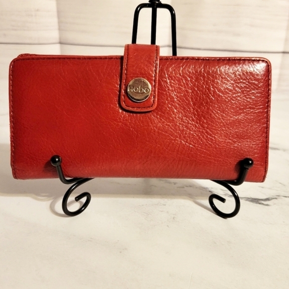 HOBO | Bags | Hobo The Original Cherry Red Leather Iris Bifold Wallet ...